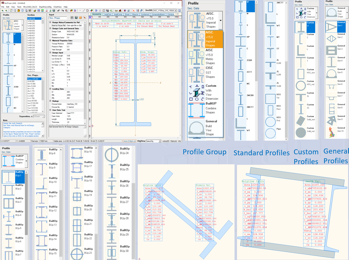 Using SecProps– S-AlgoL Software